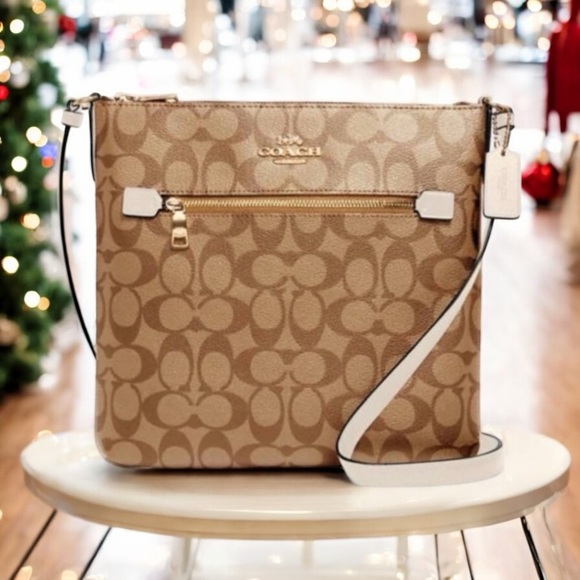 Coach | Bags | Coach C554 Rowan File Crossbody Bag Khaki Chalk ...